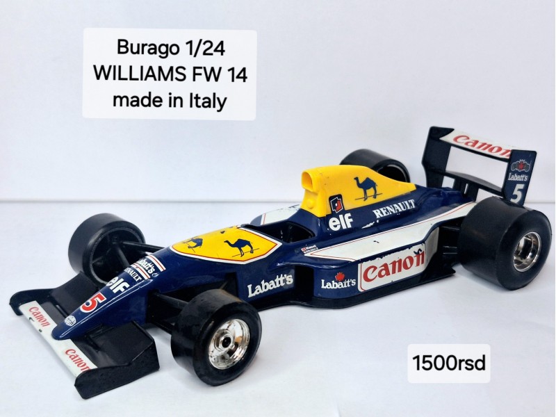 Burago formula 1/24 WILLIAMS FW 14 made in ltaly