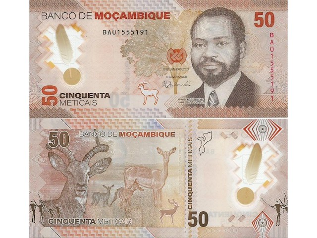 Mozambique 50 meticais 2024. UNC POLIMER