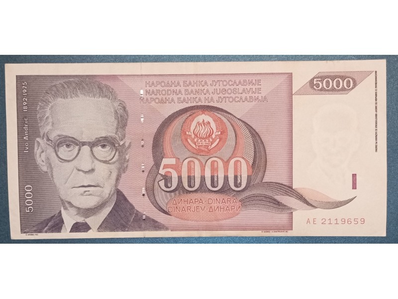 Jugoslavija - 5000 dinara - 1991