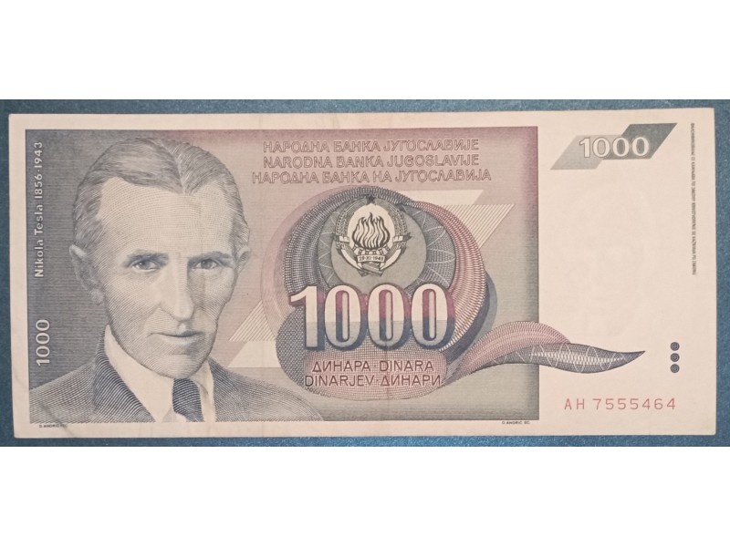 Jugoslavija - 1000 dinara - 1991