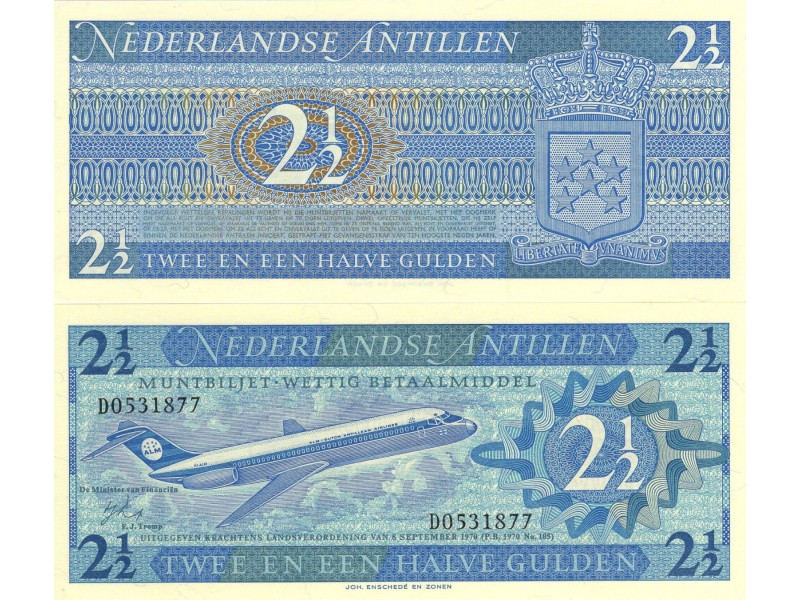 Holandski antili NETHERLANDS ANTIL 2,5 Gulden 1970 UNC