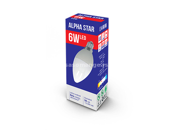 Alpha Star E14 6W NB LED Sijalica 4000K,480Lm,sveća-minjon,220V,Bela