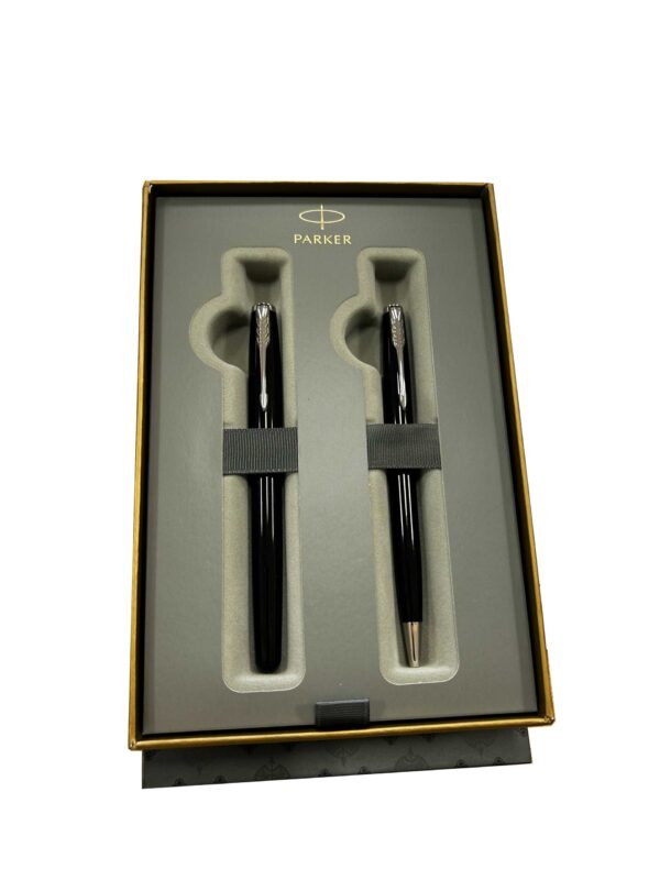 Parker poklon SET Sonet Black CT – Hemijska olovka + Roler