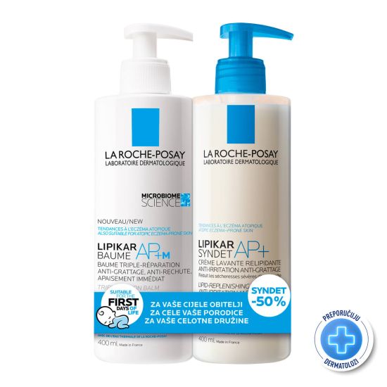 La Roche Posay Lipikar Baume AP+M 400ml + 50 % popusta na Lipikar Syndet AP+ 400ml