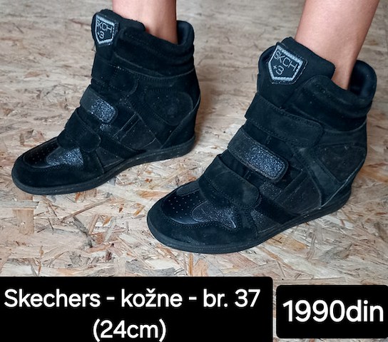 Skechers ženske patike platforma crne br. 37