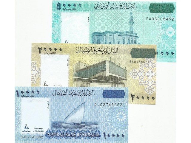 Somalia 10000 - 20000 - 50000 shillings 2023. UNC set