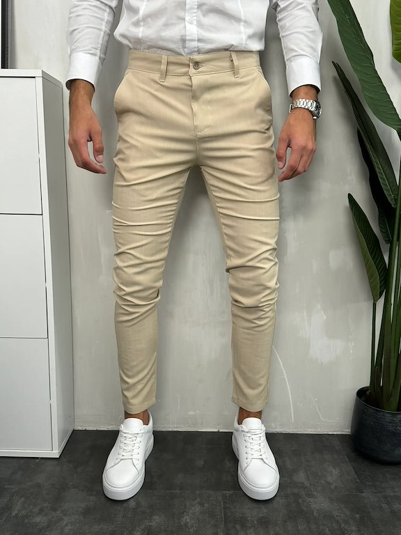 Muške elegantne pantalone u bež boji DJP4307