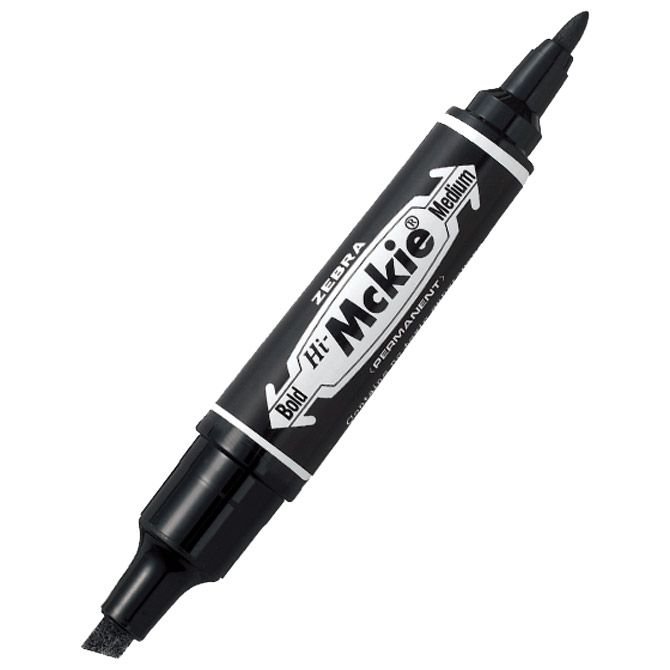 Marker permanentni 2-4mm obostrani kosi/okrugli vrh Hi-Mckie Zebra 50251 crni