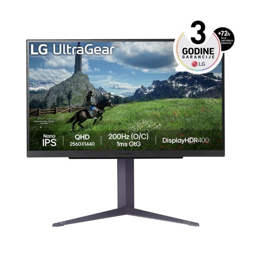 LG 27″ UltraGear Nano IPS QHD 180Hz Gaming monitor 27GS85Q-B