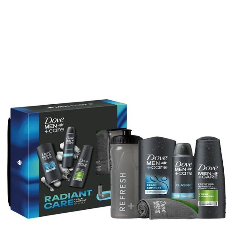 DOVE SET MEN RADIANT CARE (DEO 150ML + GEL 250ML+ŠAMPON 250ML + FLAŠICA+PEŠKIR)