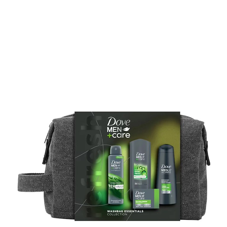 DOVE SET MEN EXTRA FRESH (DEO 150ML+GEL 250ML+ŠAMPON 250ML+SAPUN) NESESER