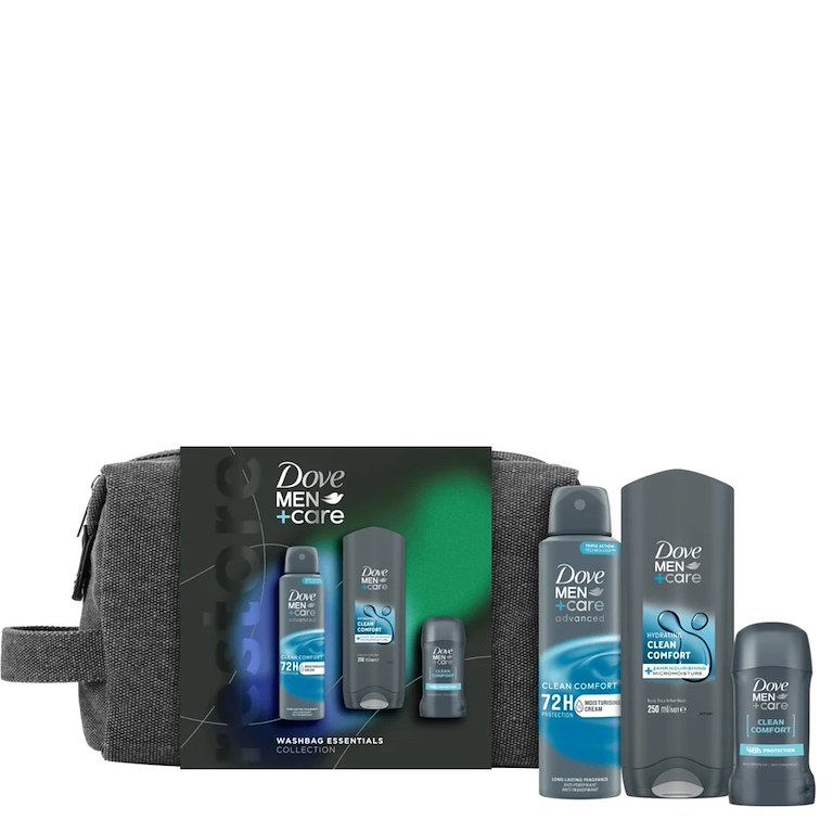 DOVE SET MEN CLEAN COMFORT (DEO 150ML+GEL 250ML+ STIK 50ML) NESESER