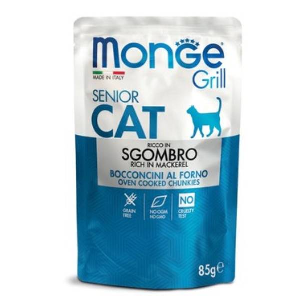 MONGE CAT GRILL SOS Senior, Skuša 85G