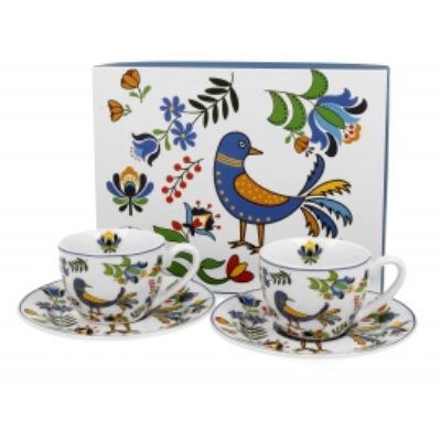 Šolje sa tacnom set 2 Espresso - Kashubian Bird