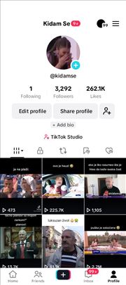 Srpski TikTok profil od 3,3k pratilaca