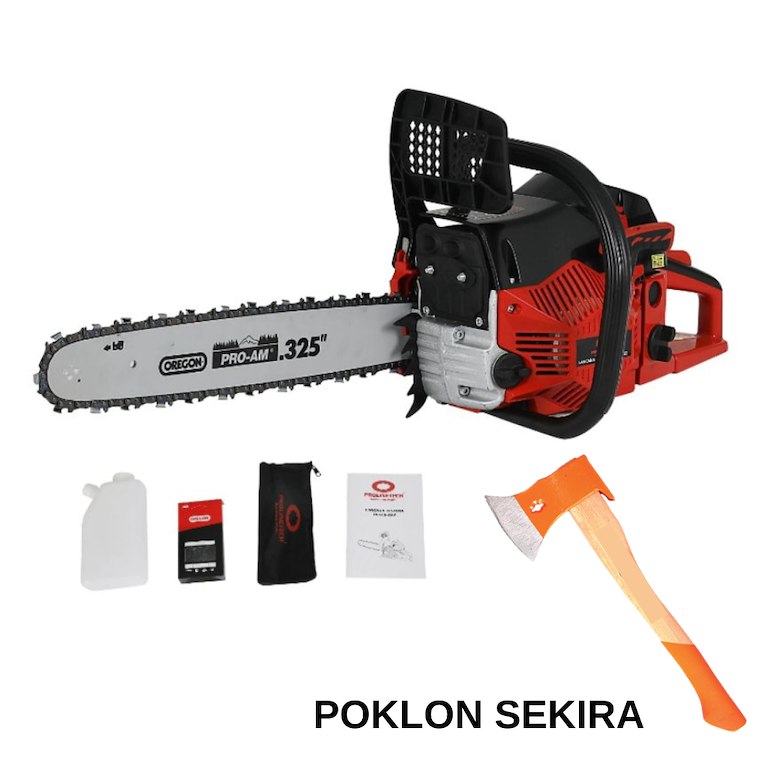 PROLINETECH Motorna testera 3,1 KS + POKLON Sekira