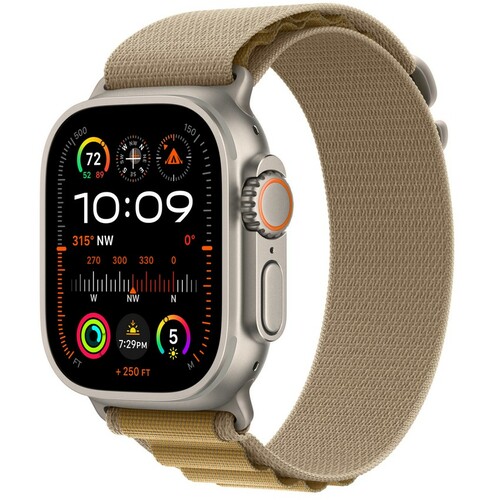 APPLE Watch Ultra2 v2 Cellular 49mm Natural Titanium Case with Tan Alpine Loop - Large mx4h3se/a