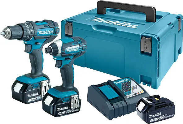 Makita set aku (DHP482 + DTD152 + BL1830Bx3 + DC18RCx1) DLX2131JX1