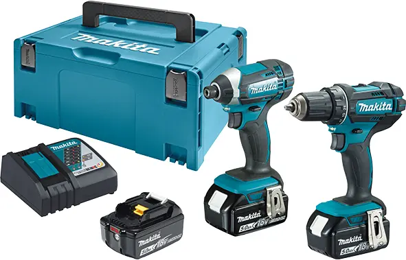 Makita set aku (DDF482 + DTD152 + BL1850Bx3 + DC18RC) DLX2127TJ1