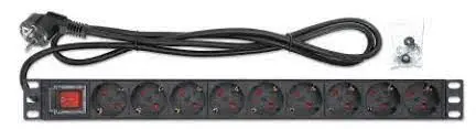 Intellinet PDU letva 19" 1U Rackmount 9-Output, 2m, Black