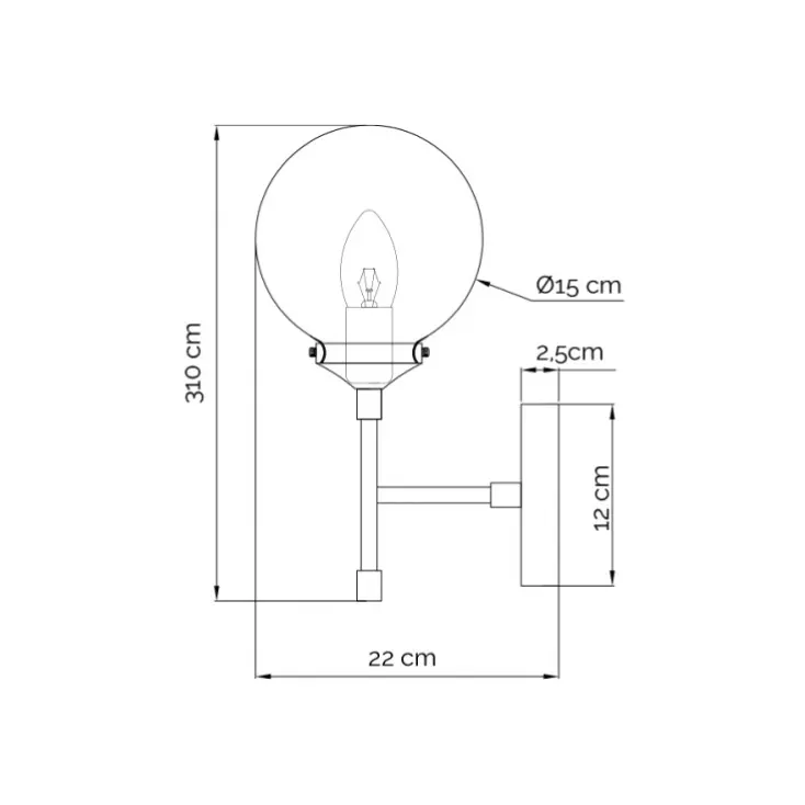 Zidna lampa 1xE14