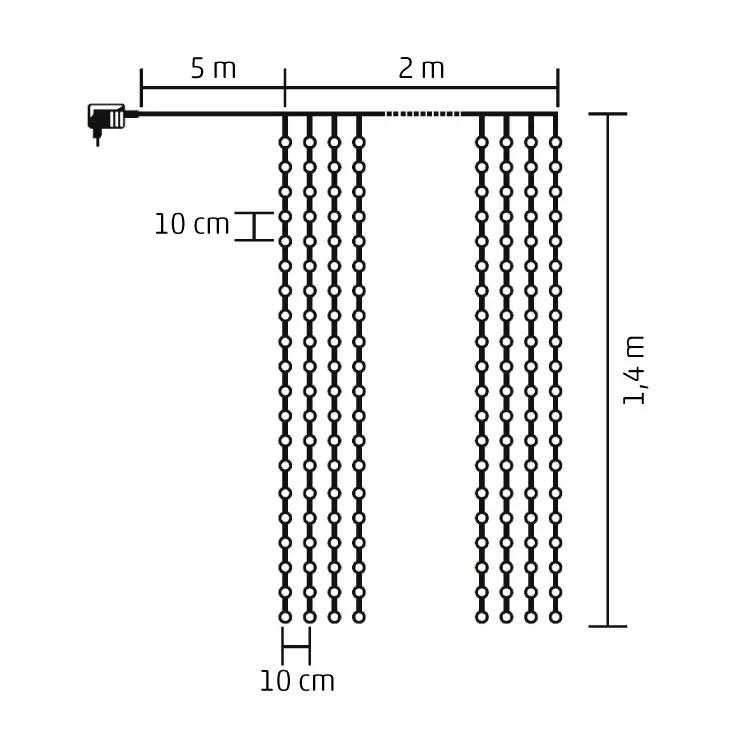 Svetleći niz sa 294 toplo bele LED diode