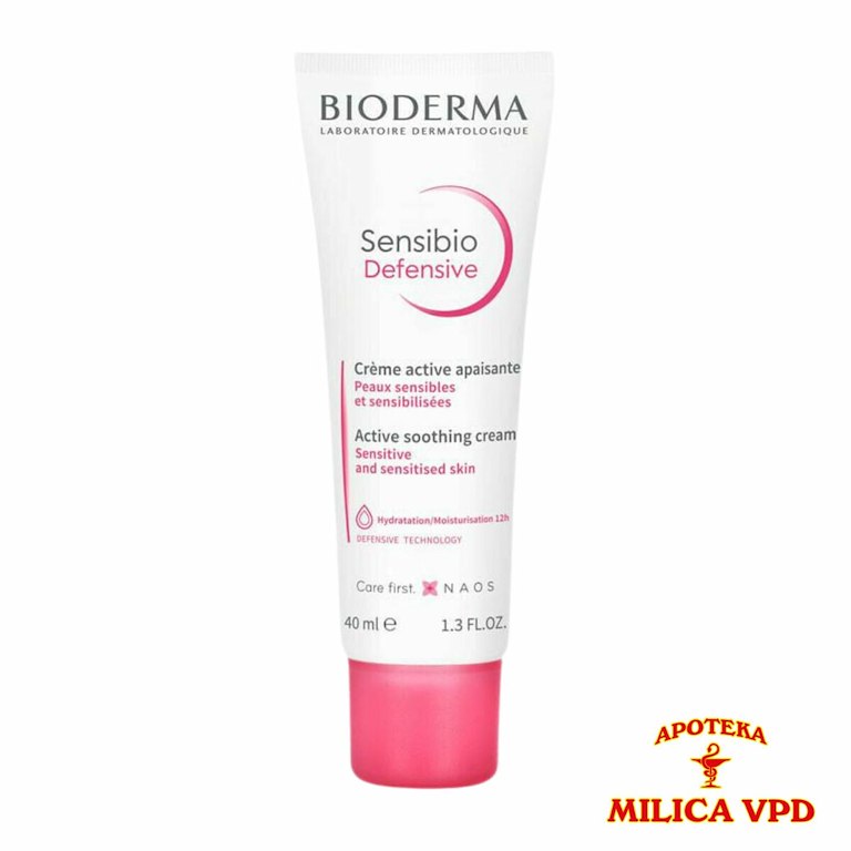 Bioderma Sensibio Defensive Aktivna umirujuća hidratantna krema Osetljiva koža 40ml