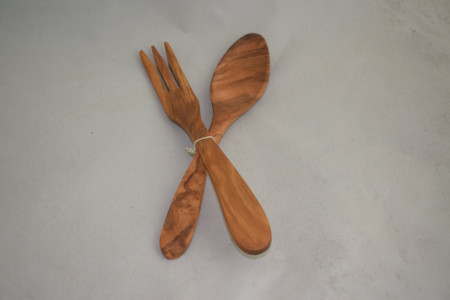 Wood holz set za salatu 2/1, kašika i viljuška, dužina 25 cm ( A 3 ) maslina