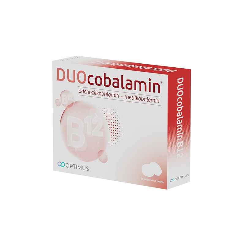 DUOcobalamin Vitamin B12 30 sublingvalnih tableta Optimus