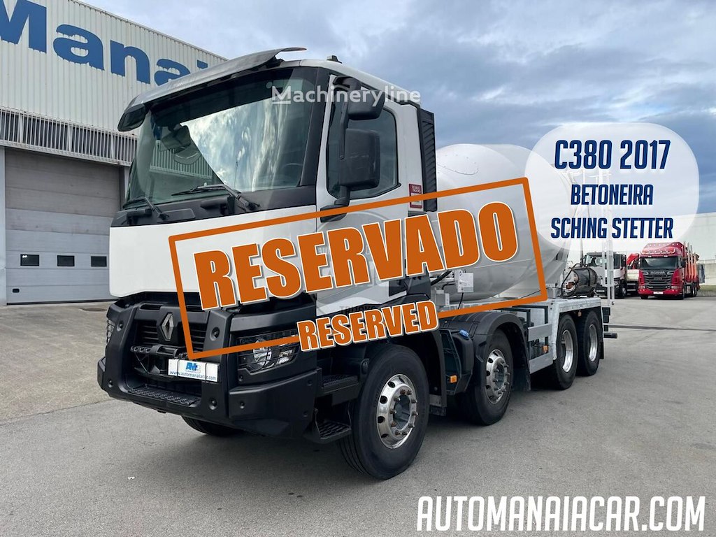 Schwing na šasiji Renault C380 EURO6 8X4 BETONEIRA STETTER 9m3 2017 pumpa za beton