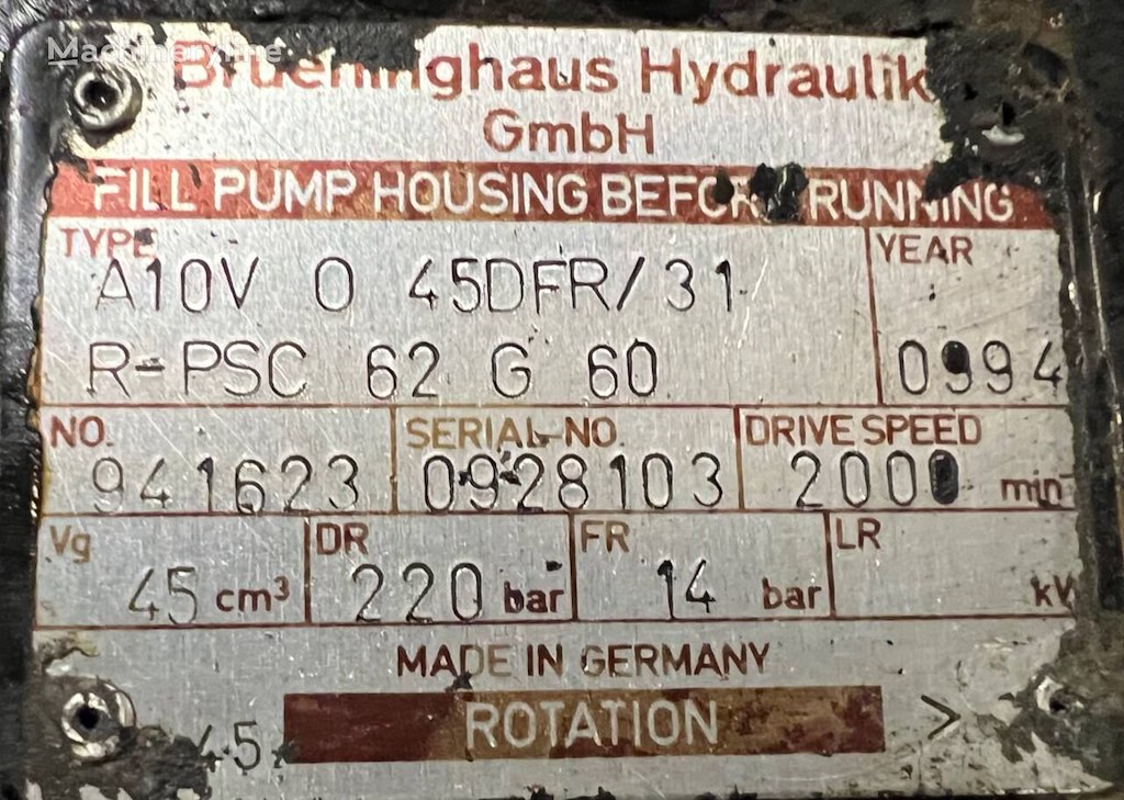 Brueninghaus A10V O 45DFR/31 R-PSC 62 G 60 ( 941623 ) hidraulična pumpa