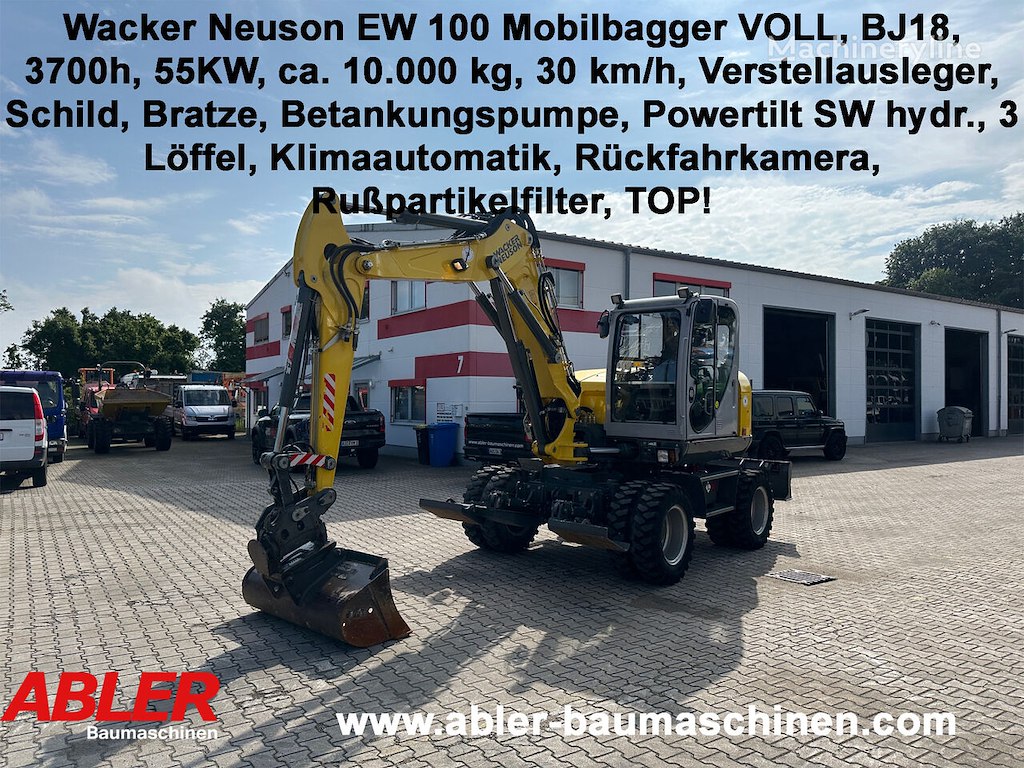 Wacker Neuson EW100 Mobilbagger Powertilt 30 km/h VOLL bager točkaš