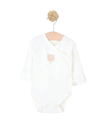 Just Kiddin Organic neutral bodić za bebe na preklop 3-6 meseci Bear White - 11006053