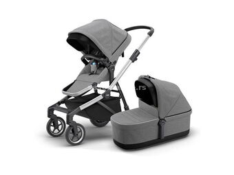 THULE Sleek set dečija kolica i kolevka - Grey melange