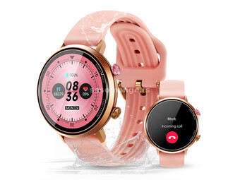 Oukitel BT60 pink Smart Watch ženski 230mAh/Heart rate/SpO2/Blood Pressure/Voice-Assist/Acceler