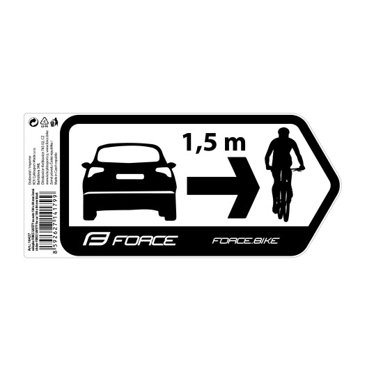 NALEPNICE FORCE SIGURNOST ZA AUTOMOBIL 184X84mm, CRNA