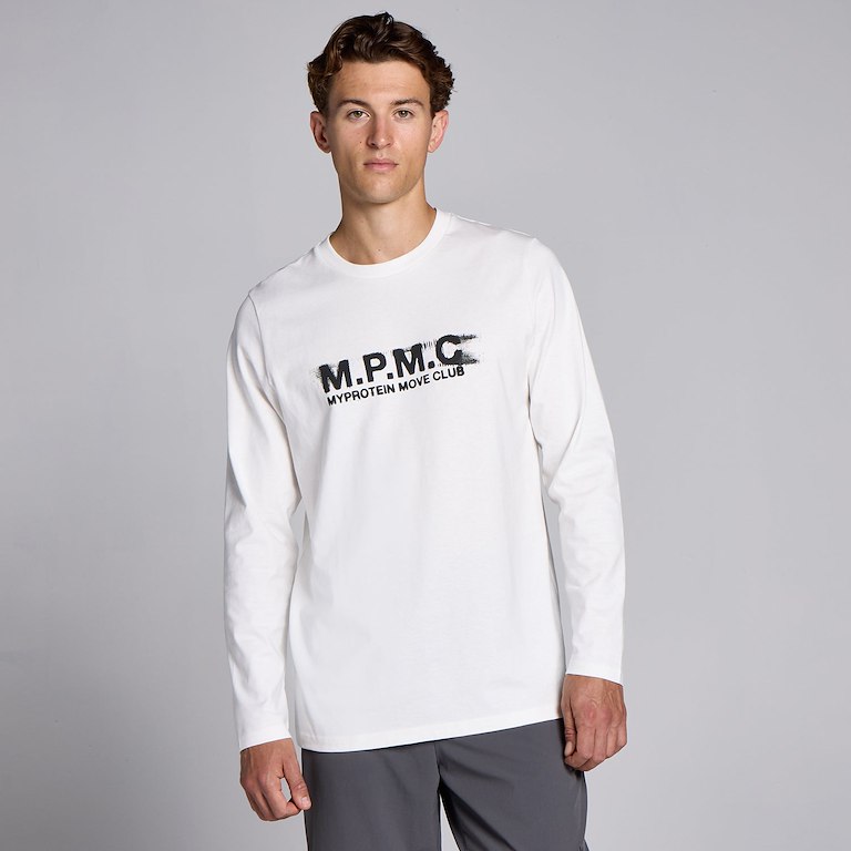 MP Men's Lifestyle Long Sleeve Top - muška majica sa dugim rukavima - bela