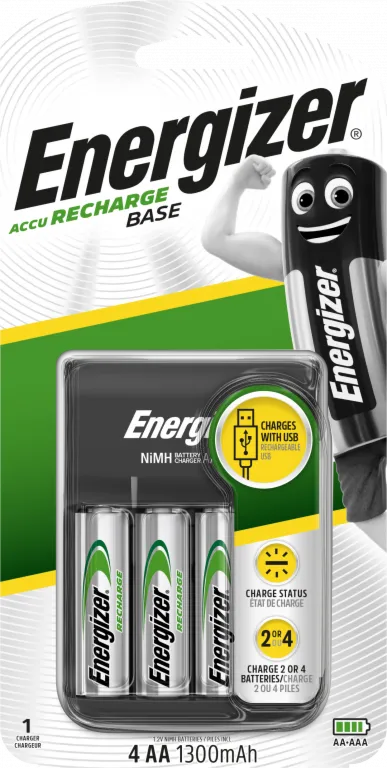 Energizer Punjač za baterije + 4 AA baterije