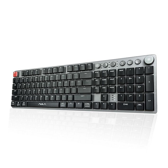 Tastatura Aula F2090 3 IN 1, Gejmerska, Mehanička, Bežična, Black Switch, LED backlit, Siva