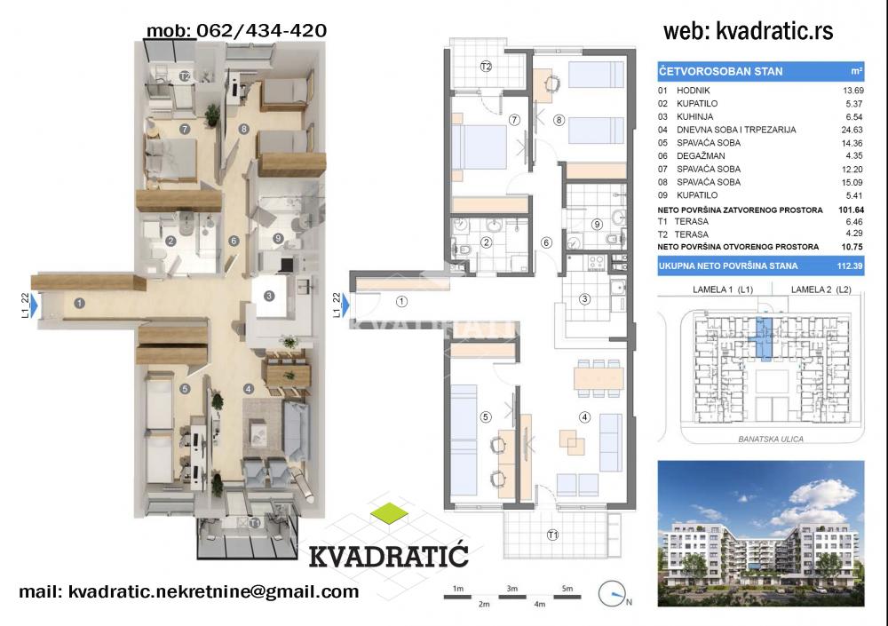 Lux stan u Zemunu, 4.0, 112m2, II , CG - Bez provizije 256.474 €