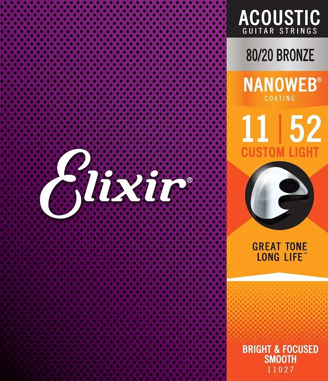 Elixir 11027 11-52 NANOWEB - Žice za akustičnu gitaru