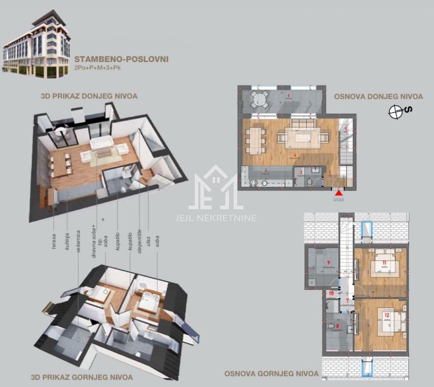 Trosoban stan- duplex, 95. 07m2 centar grada, cena - dogovor