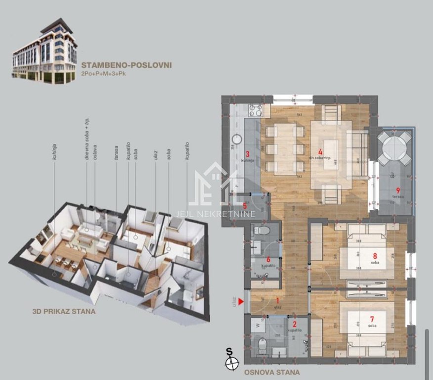 Trosoban stan, 60. 90m2 centar grada, cena - dogovor