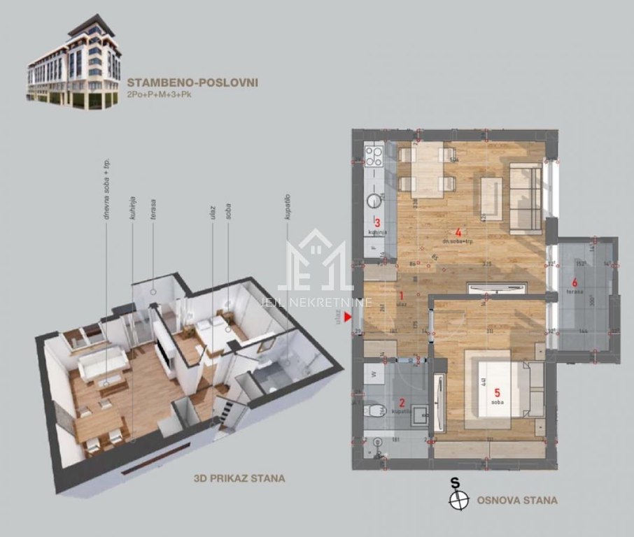 Dvosoban stan, 46. 57m2 centar grada, postoji mogućnost dogovora oko cene