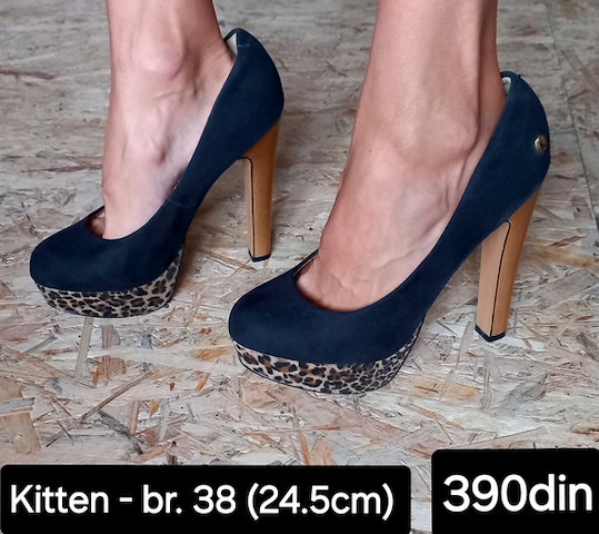 Kitten ženske cipele štikle crne animal print 38