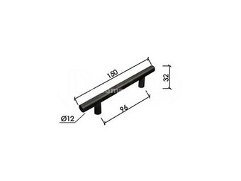 DABEL ručica za nameštaj C90 crna 0205545 96/150/32/fi12mm