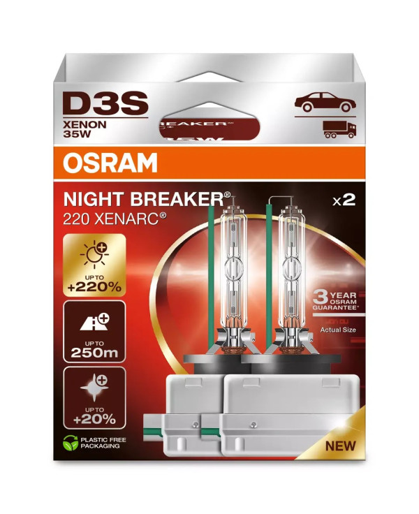 OSRAM XENARC NIGHT BREAKER 220 D3S 66340XN2-2HB 35W PK32D-5