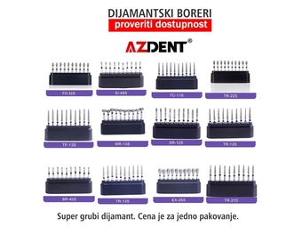 Dijamantski boreri Azdent - više modela u ponudi (dužina 20mm)