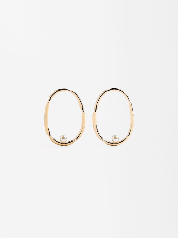 Oval Earrings With Pearl