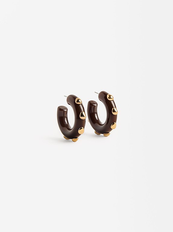 Hoops Earrings With Metallic Details